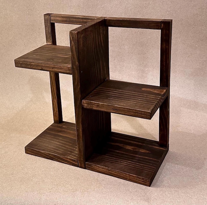 Wooden Coffee Bar| Mug Stand | Rustic Display Shelf | Tiered Cup Holder ...