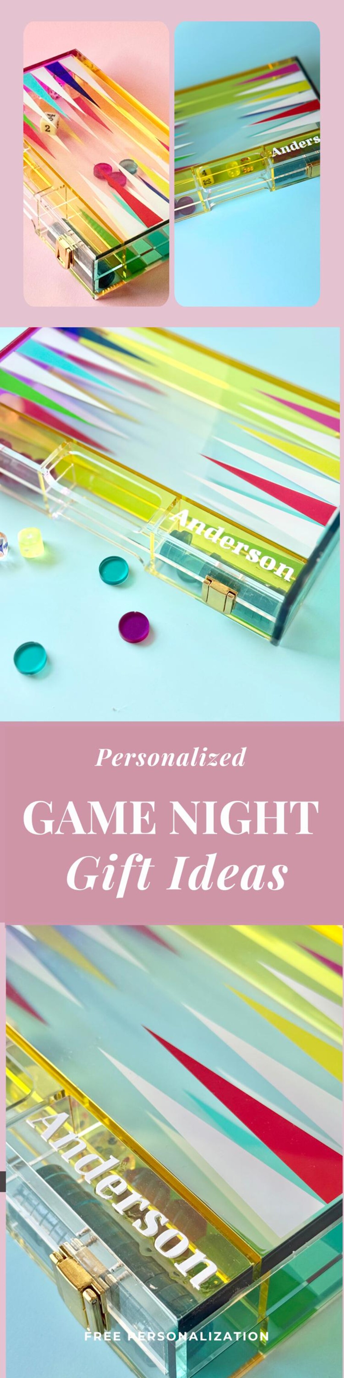 Personalized Backgammon Board Acrylic Family Game Night Gift for ...