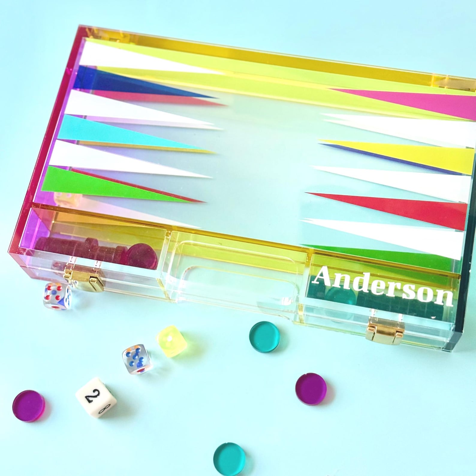 Personalized Backgammon Board Acrylic Family Game Night Gift for ...