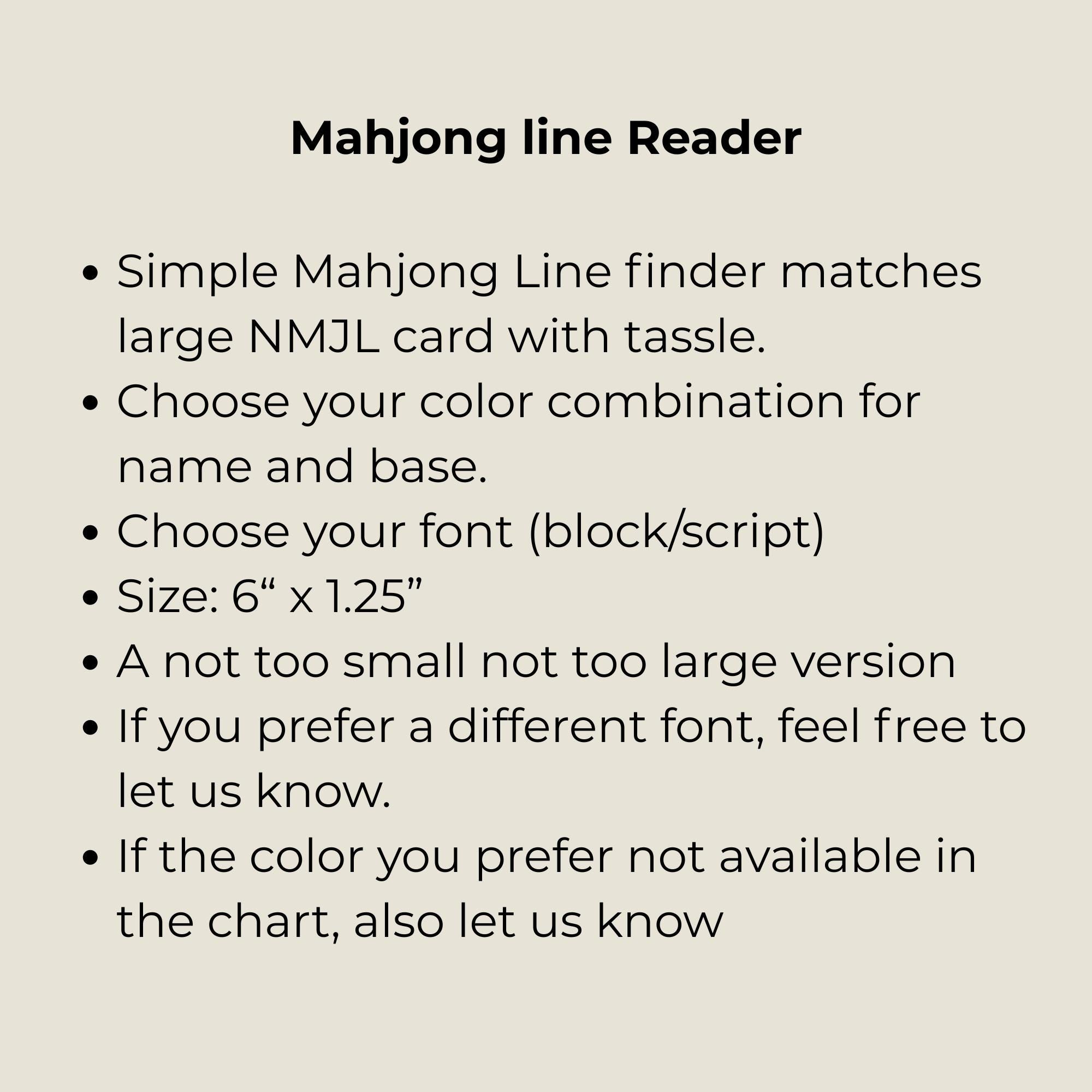 Mahjong Line Marker Mid Size Personalized Mahjong Gift for Girls ...