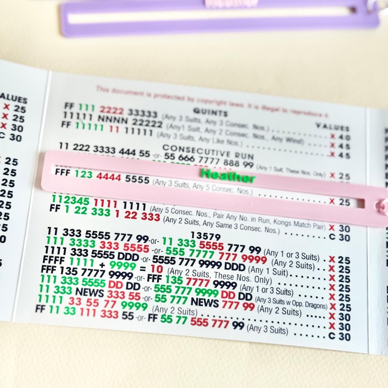 Mahjong Line Reader Personalized Mahjong Accessories Mahjong Gifts ...