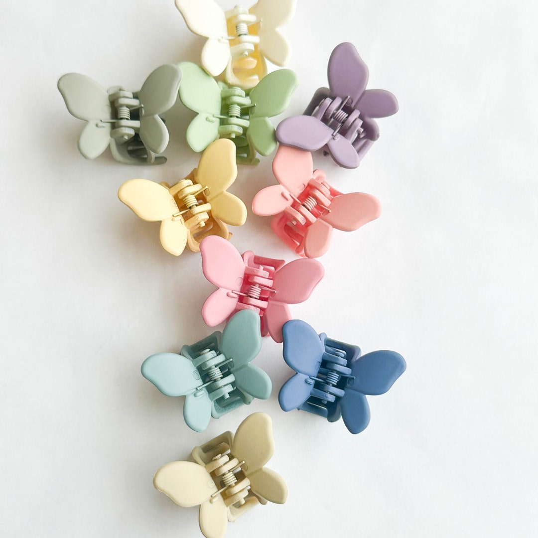 Mini Butterfly Clips 10 PCS Mini Butterfly Clips Cute Colors Small Size ...