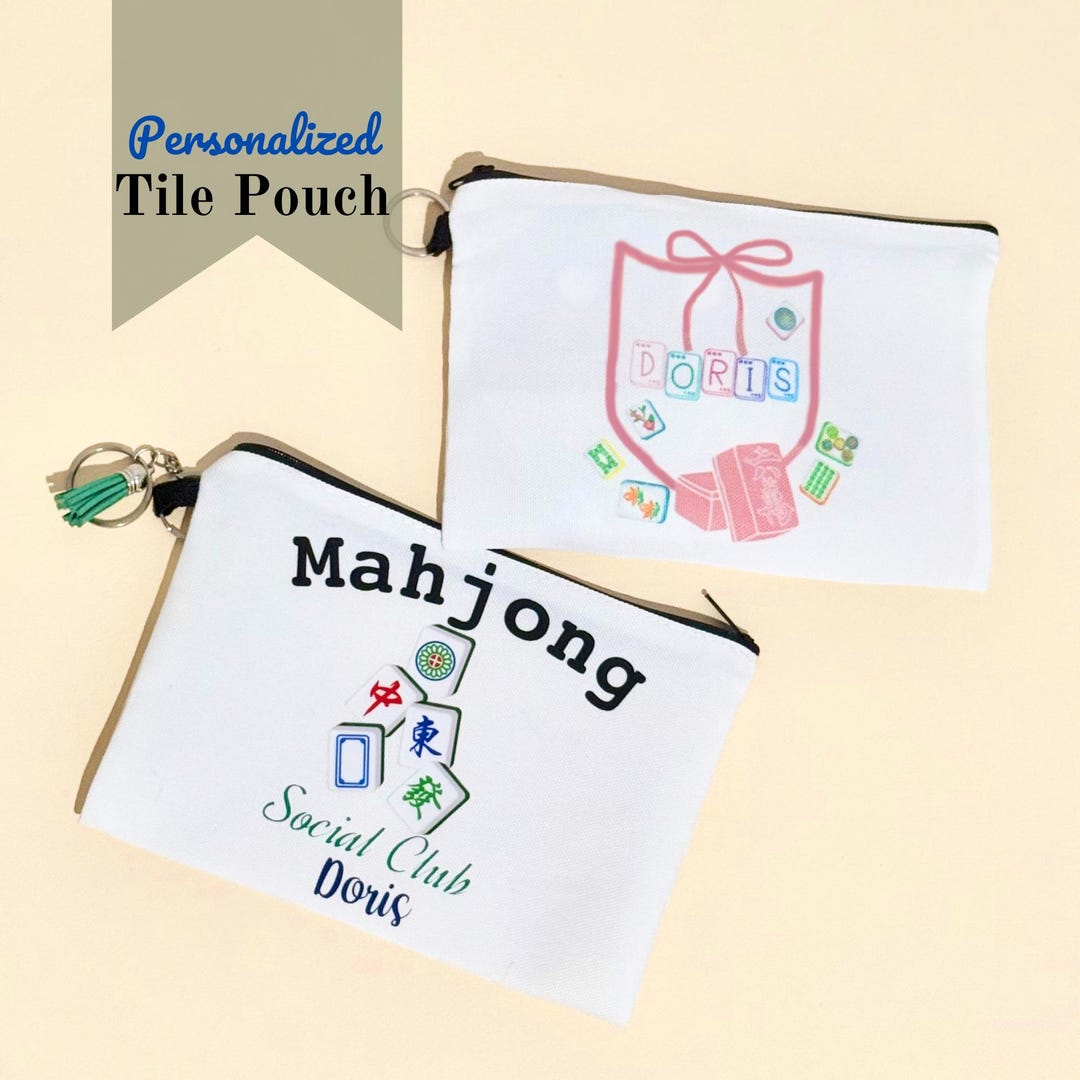 Mahjong Tile Bag Custom Pouch for Mahjong Pink Bow Tite Bag for Social ...