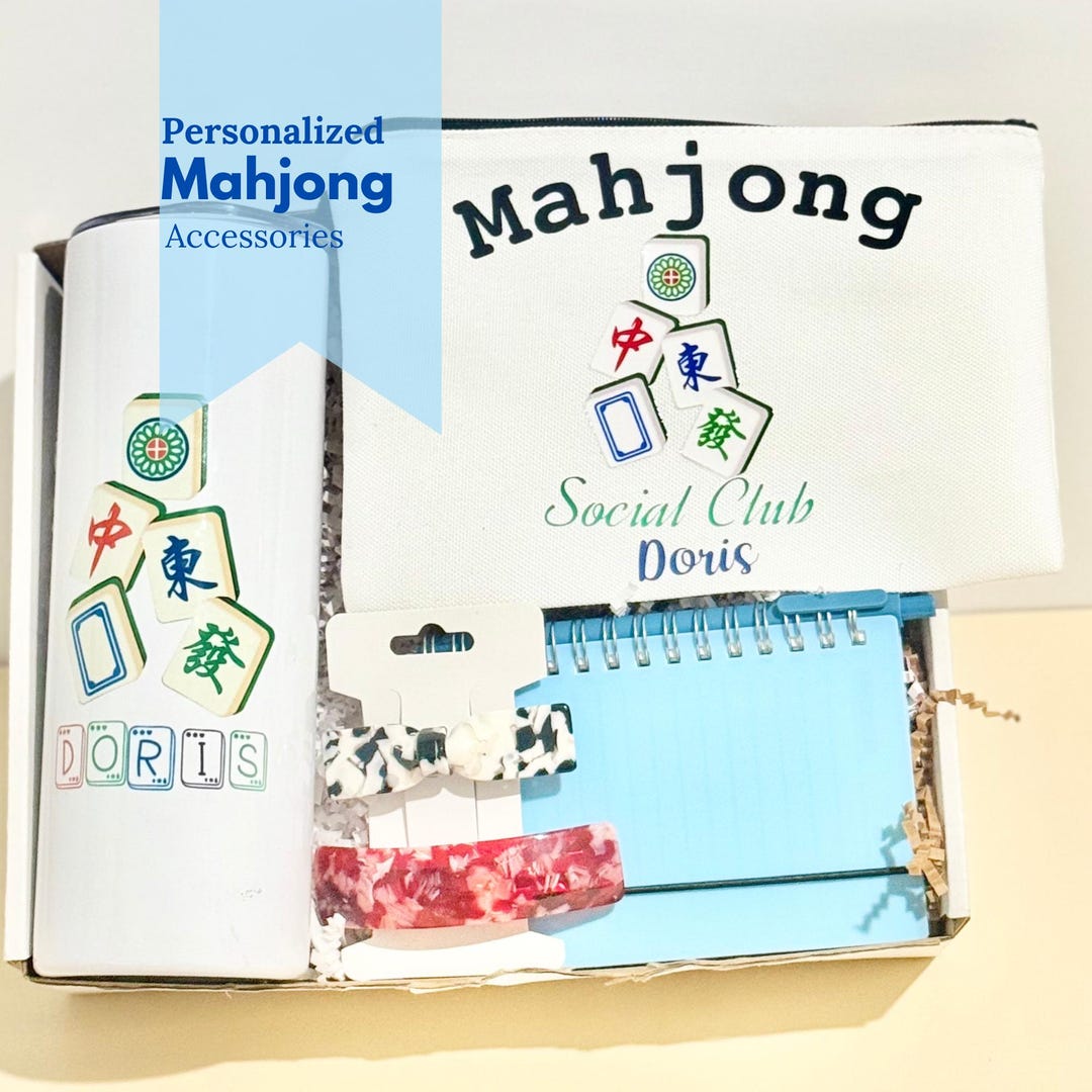 Personalized Mahjong Gift Set Social Club Ladies Game Night Gift for ...