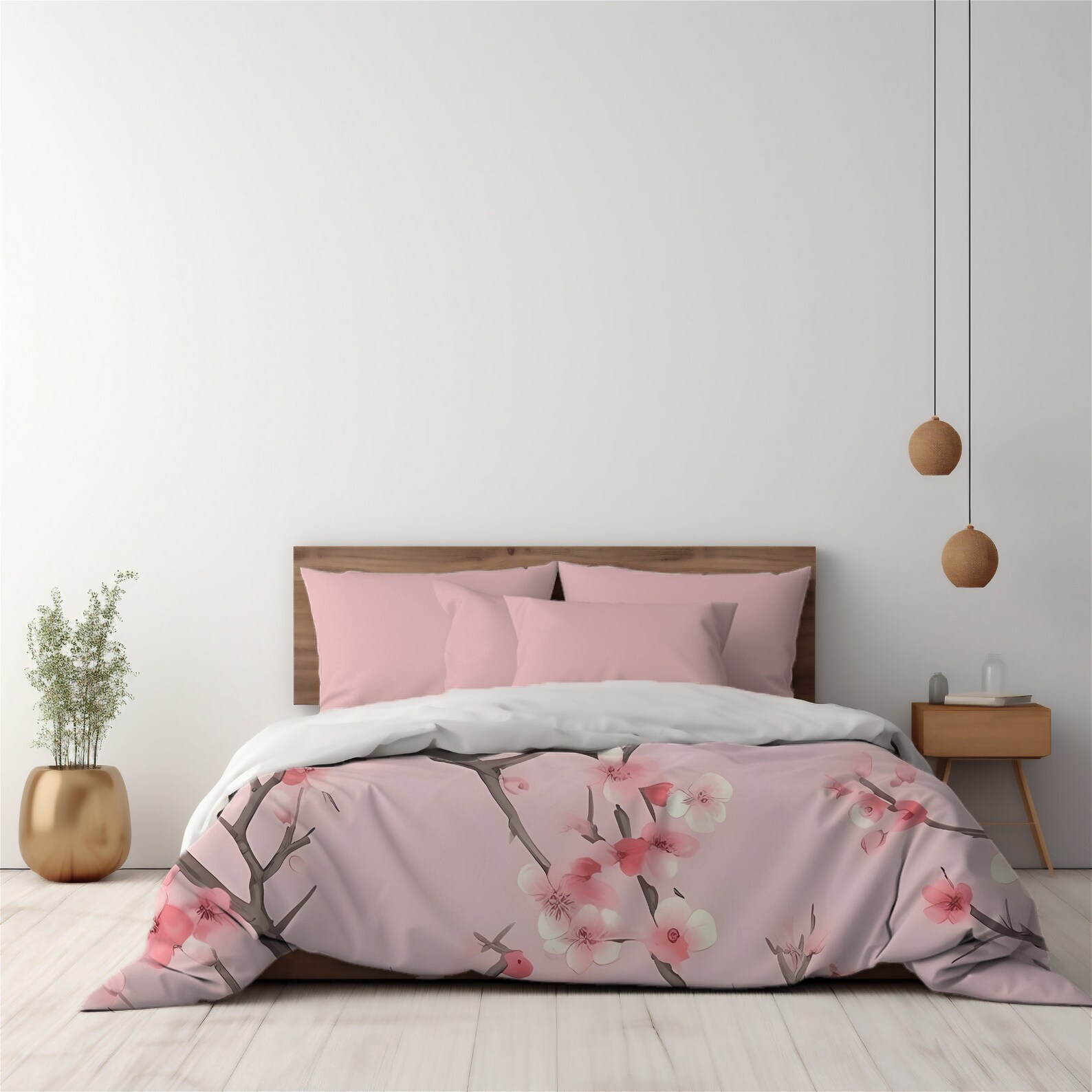 Cherry Blossom Duvet Cover Sakura Floral Bedding Soft Flower Design ...
