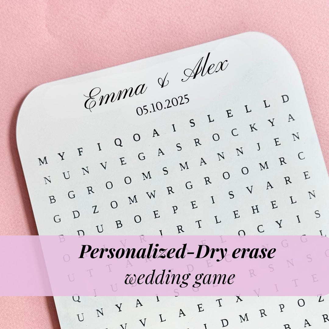 Game for Wedding Guest Table Word Search Puzzle Game Guest ...