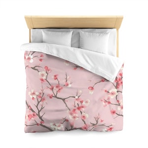 Cherry Blossom Duvet Cover Sakura Floral Bedding Soft Flower Design ...