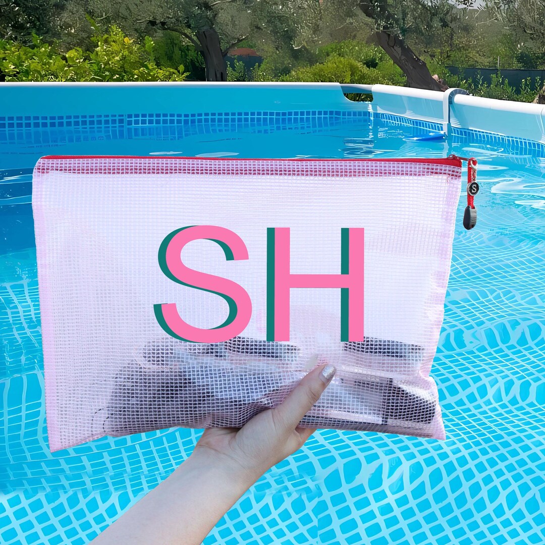 Shadow Monogram Pool Bag,bridesmaids Wedding Bag, Custom Bachelorette ...