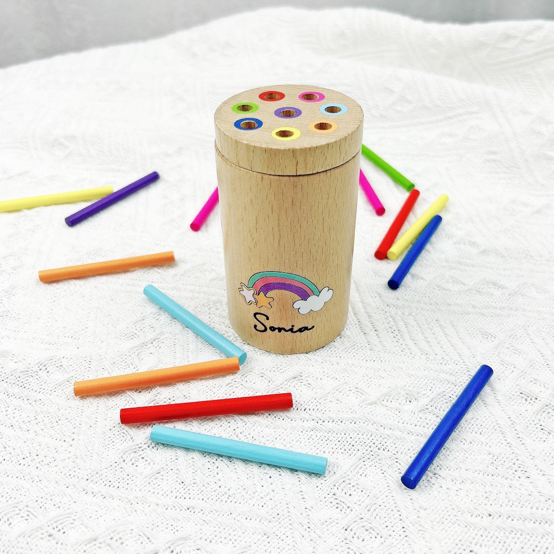 Personalization Matchstick Sorting Toy,color Matching,montessori ...