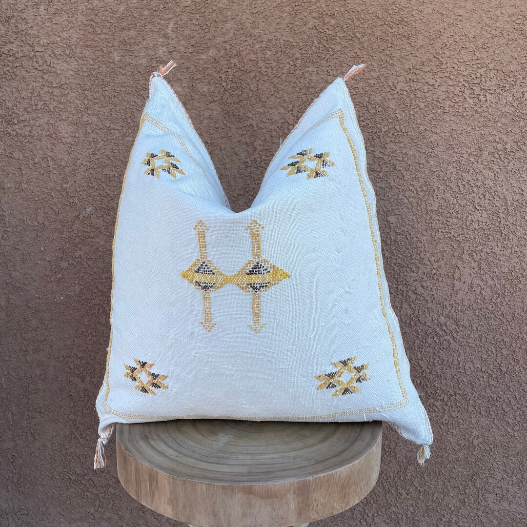 Bee Bomb Cactus Silk Pillow, Moroccan Sabra Cushion, Handmade Cactus ...