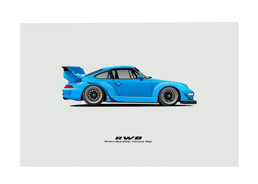 RWB Porsche 911 Riviera Blue 993 - Etsy Canada