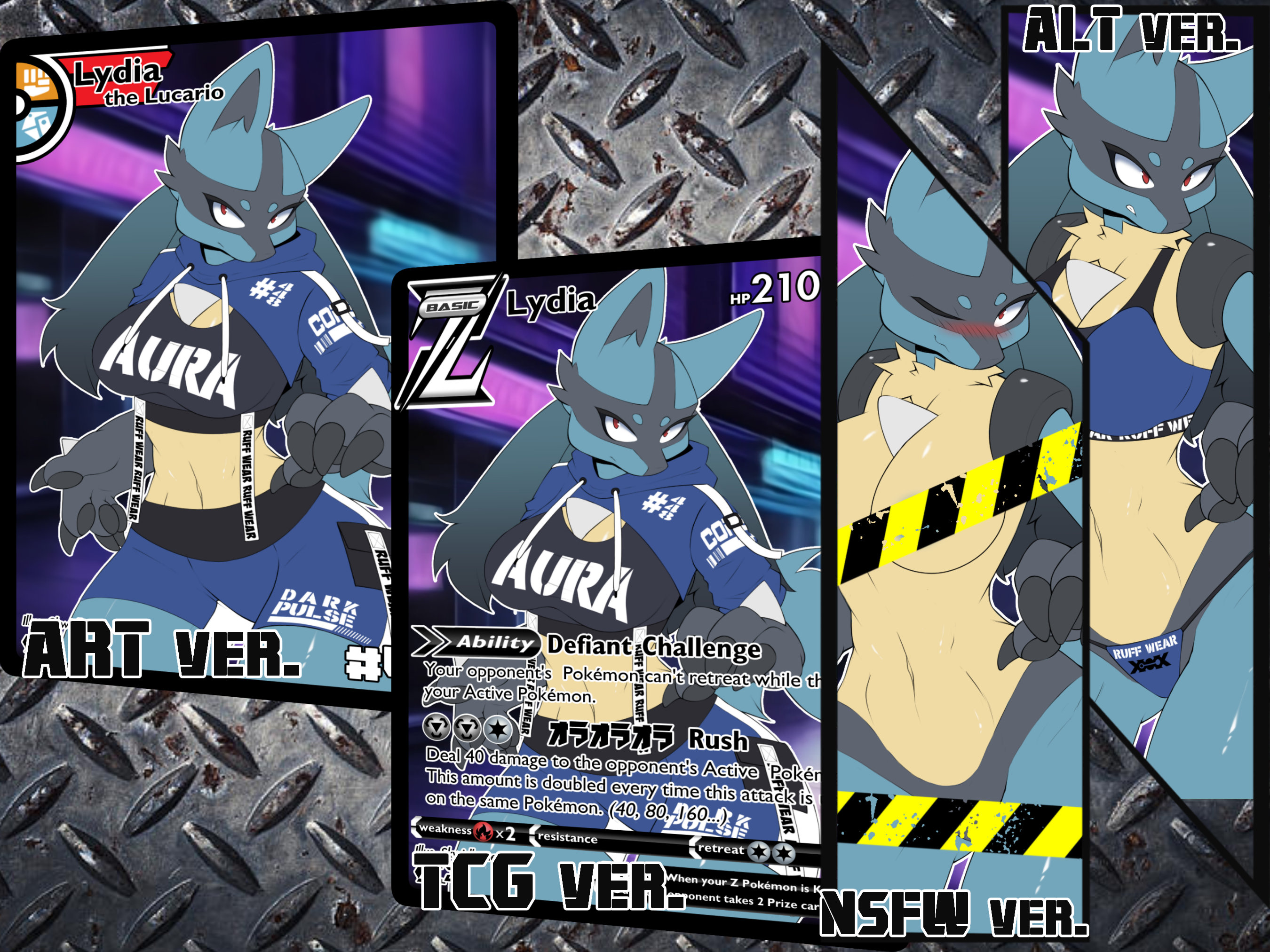 Lydia The Lucario Custom Pokemon Card Etsy Uk