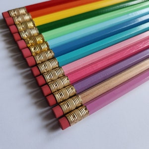 Turquoise Rainbow | Personalized Pencils (set of 5) Teacher Gift ...
