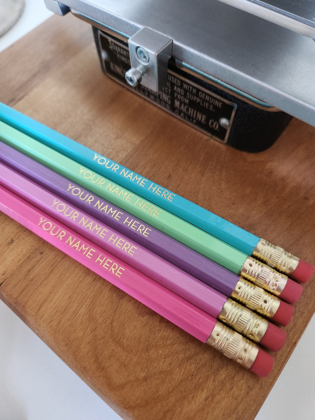 Personalized Ombre Pencils: Mermaid Pastel Colors (set of 5) - Etsy