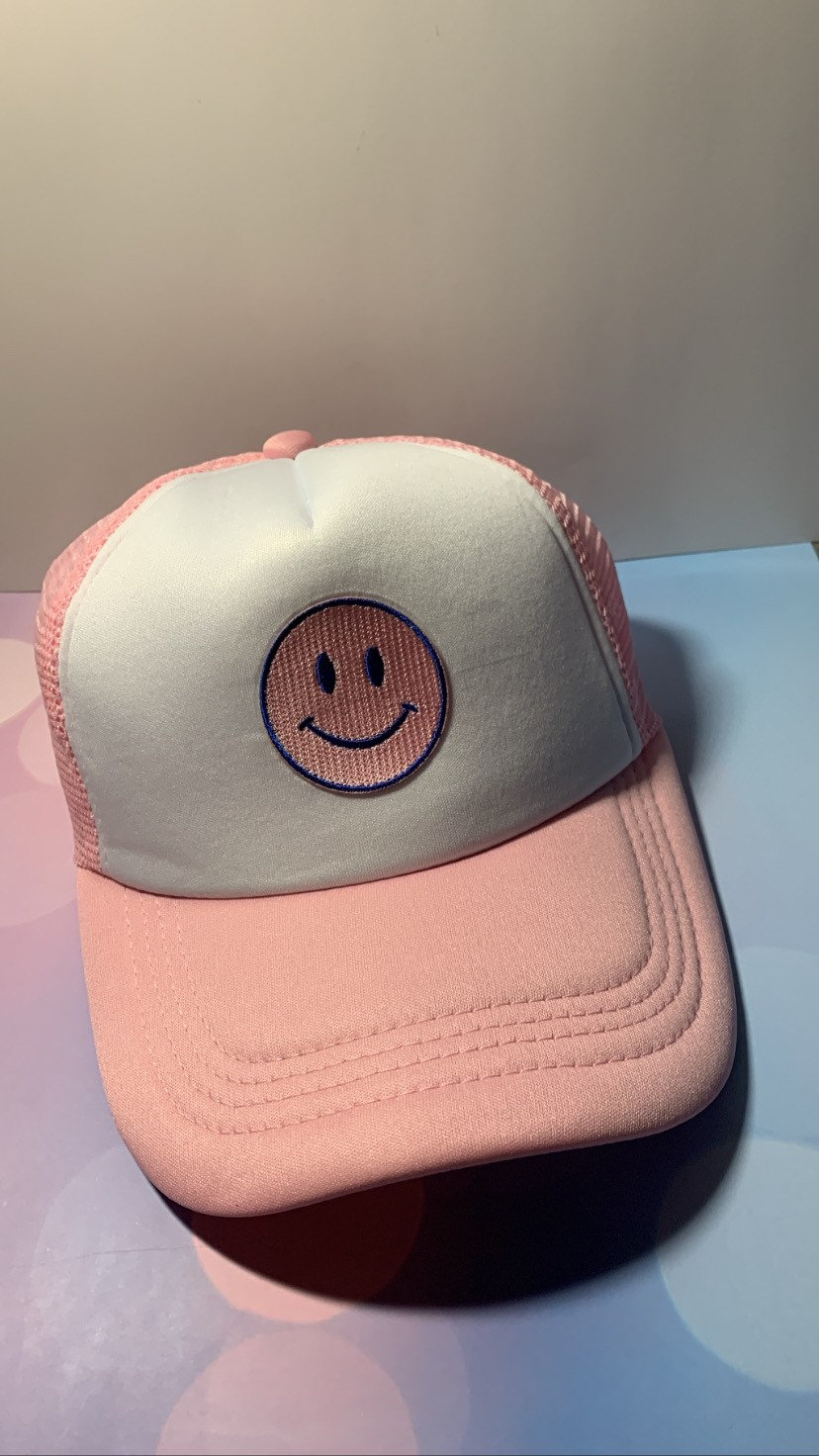 Smiley Face Trucker Hat / Embroidered Smiley Face Patch Trucker Cap / Gender Neutral Hats - Etsy