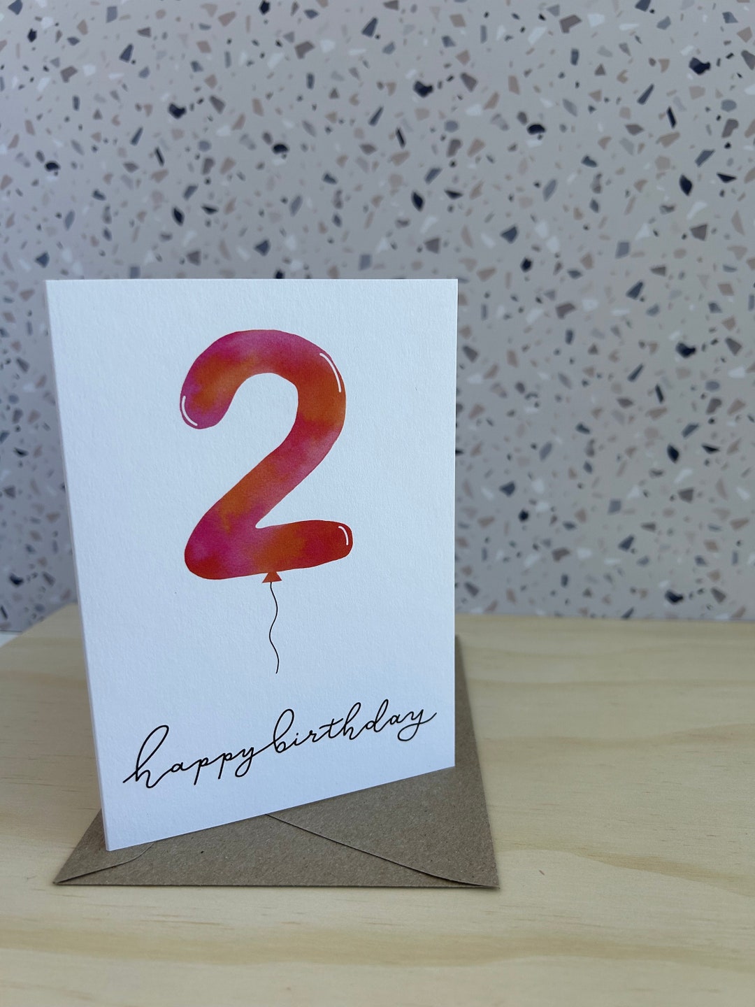 2 Two Birthday Card Greeting Card - Etsy