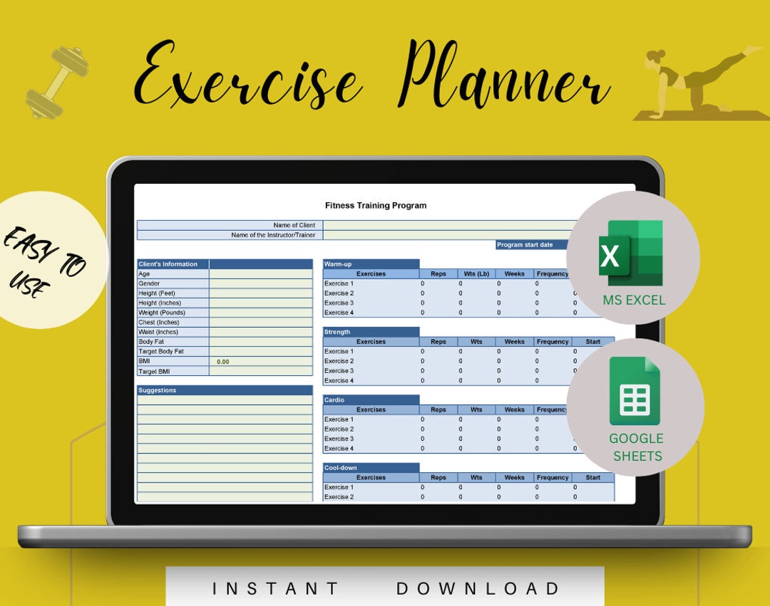 Exercise Planner, Exercise Log, Workout Tracker, Weight Loss Tracker ...
