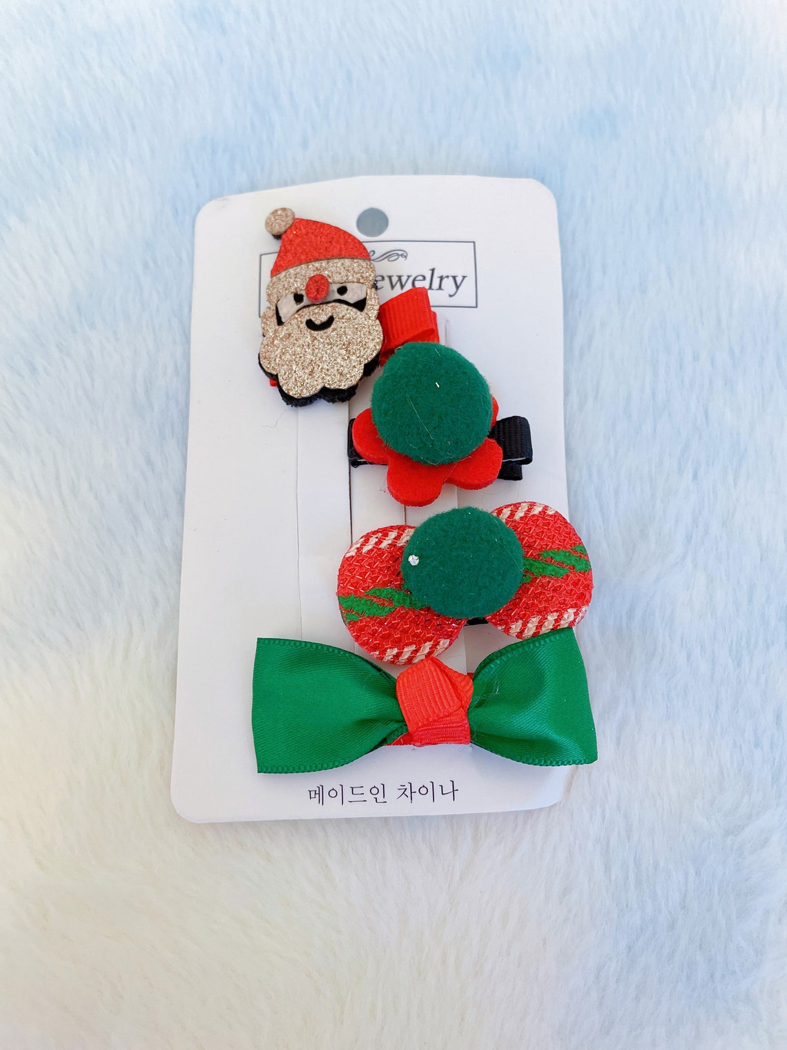 Handmade Christmas Hair Clips 4pcs/pack. Perfect Holiday Gifts - Etsy
