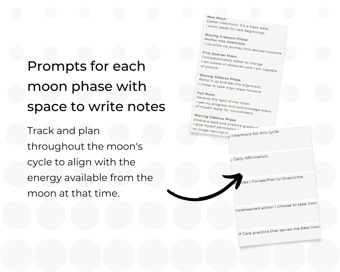 Moon Cycle Guide | Moon Planner Worksheet | Moon Phase Planner Download ...