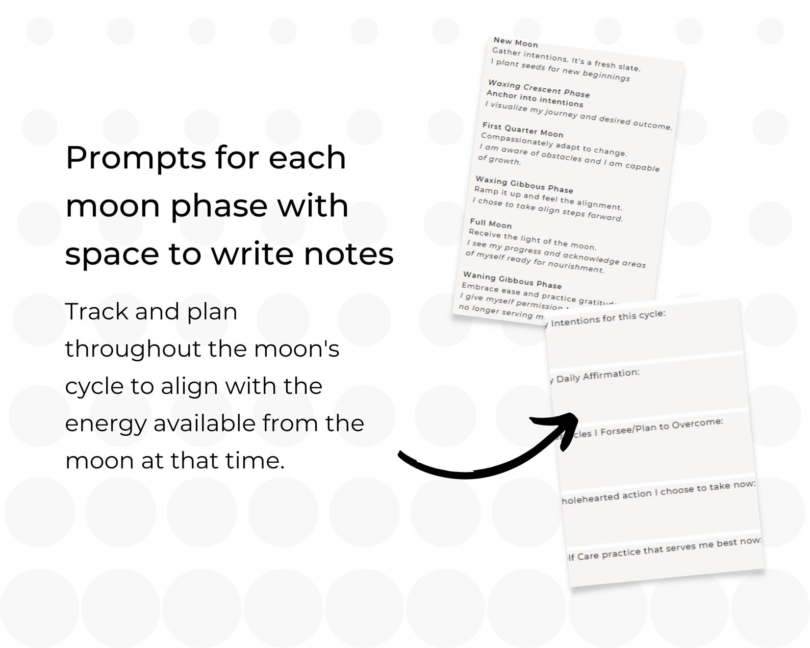 Moon Cycle Guide Moon Planner Worksheet Moon Phase Planner Download ...