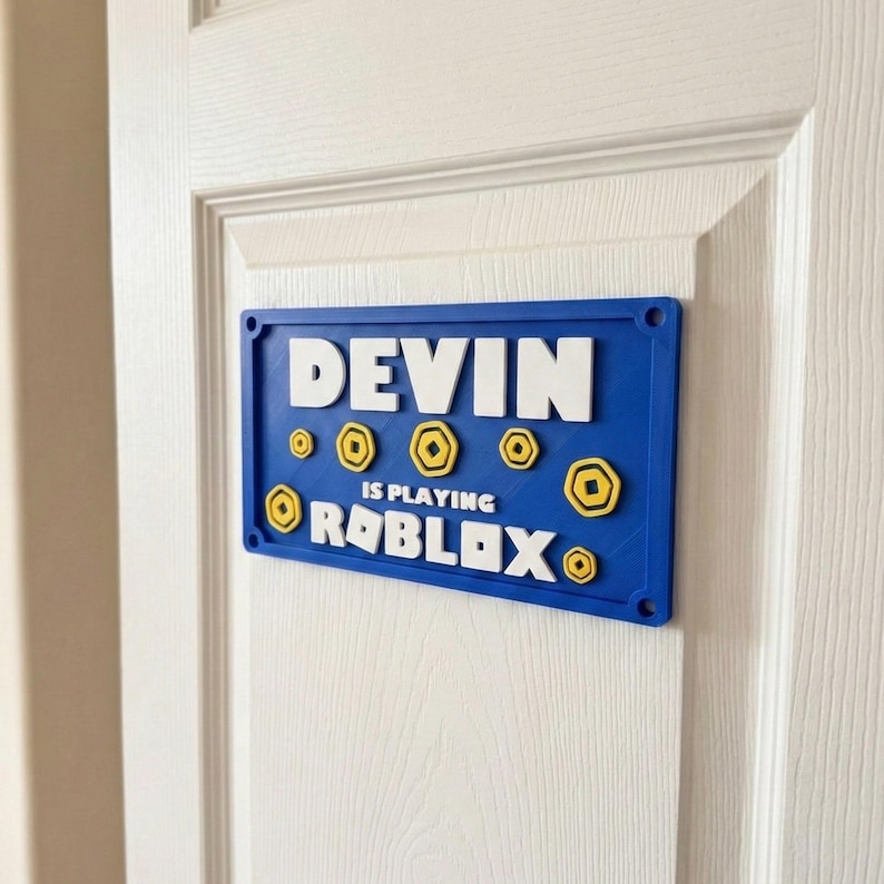 Personalized Roblox Door Sign Gamer Room Decor Stands on Desk or Sticks ...