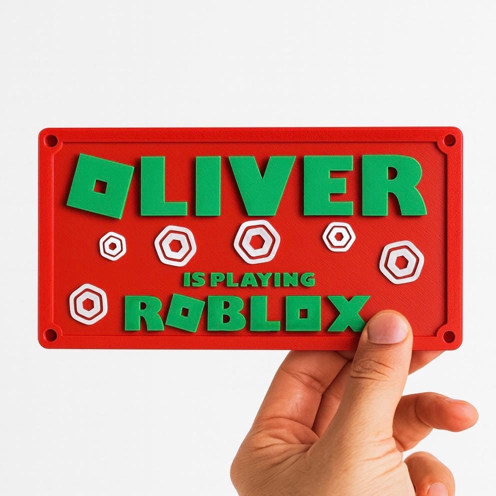 Personalized Roblox Door Sign Gamer Room Decor Stands on Desk or Sticks ...