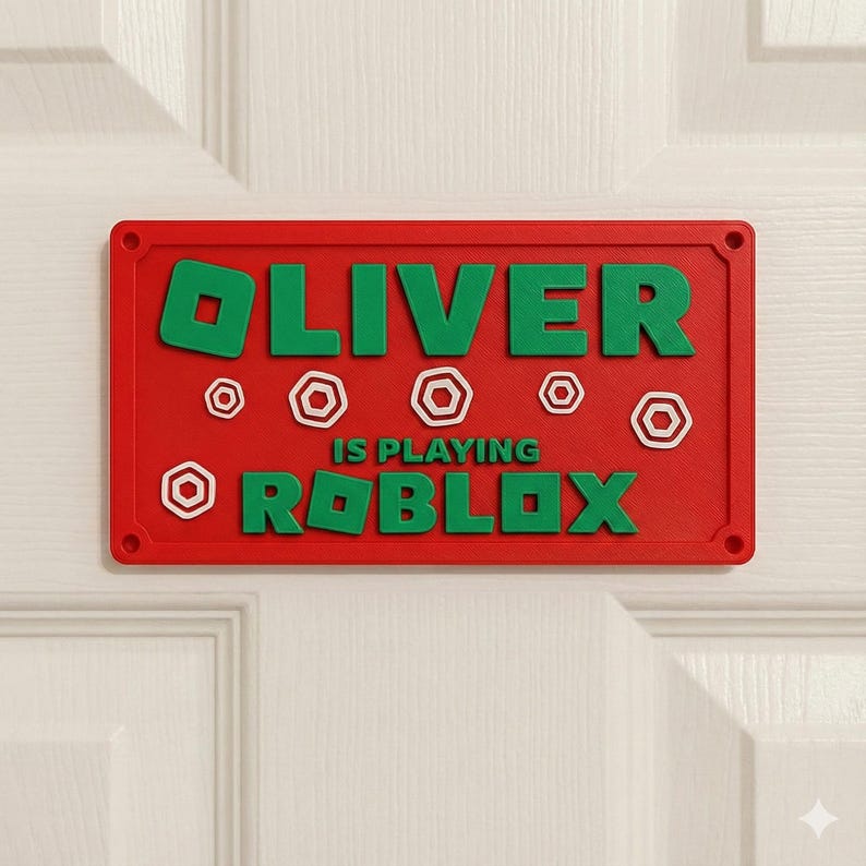 Grinch Roblox Name Sign, Personalized Door Sign, Kids Room Decor, Gamer ...