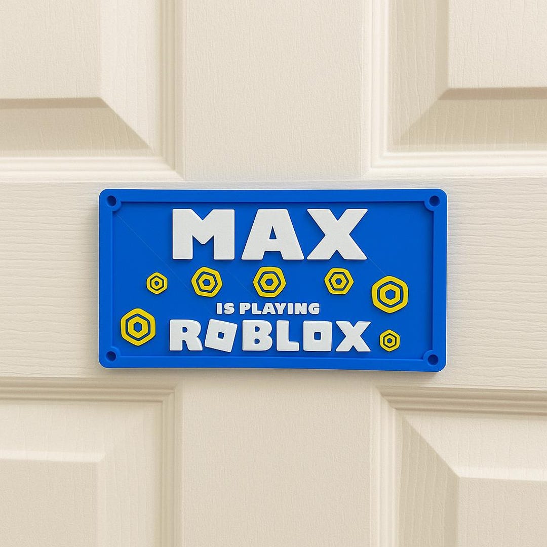 Personalized Roblox Door Sign Gamer Room Decor Stands on Desk or Sticks ...