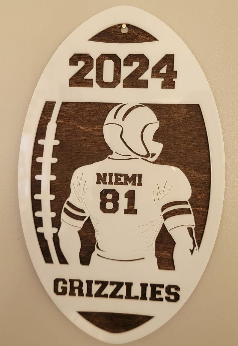 Custom - Football Player Sign and Gear Bag Tag/ Ornament / Decor / Wall ...