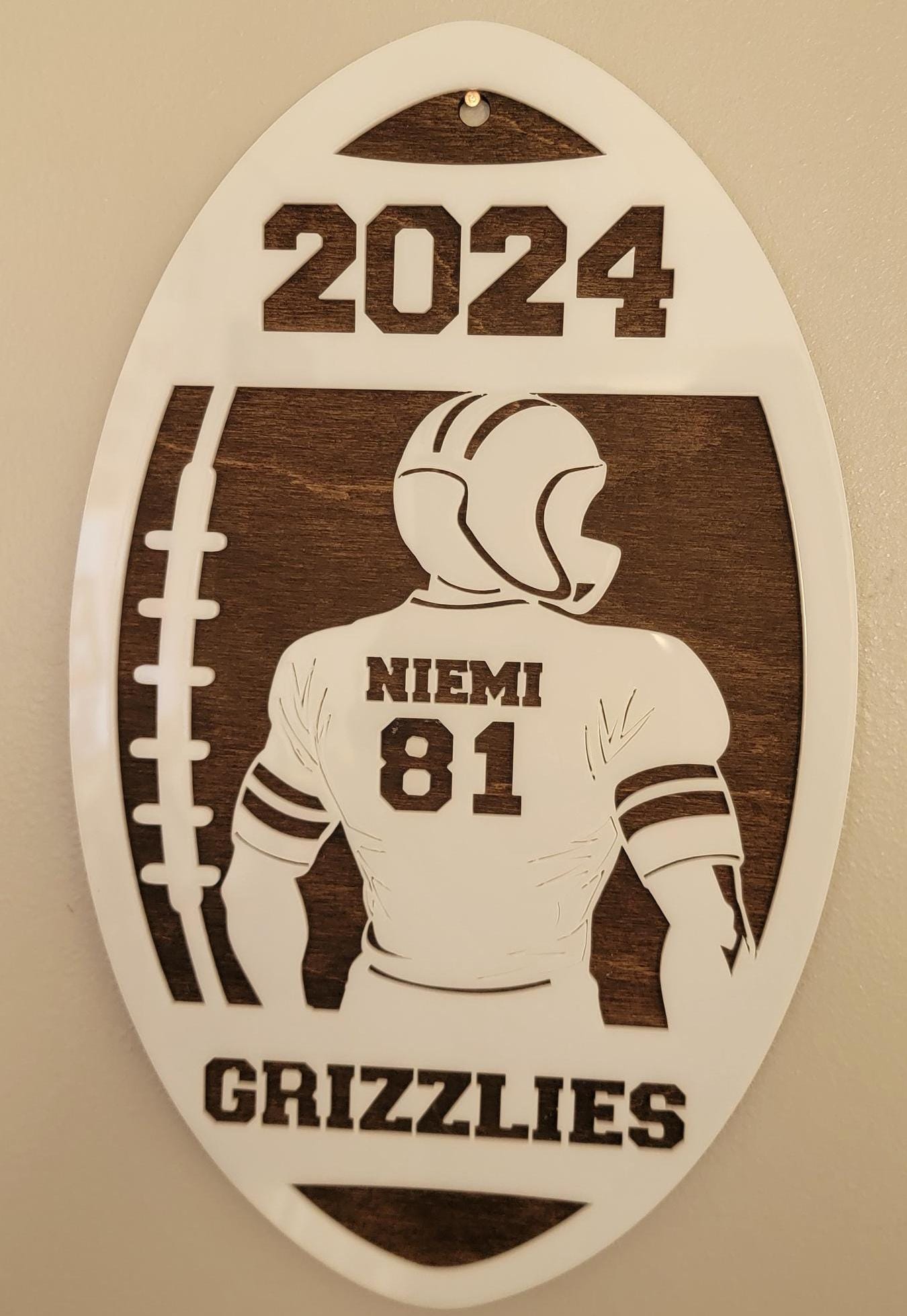 Custom - Football Player Sign and Gear Bag Tag/ Ornament / Decor / Wall ...