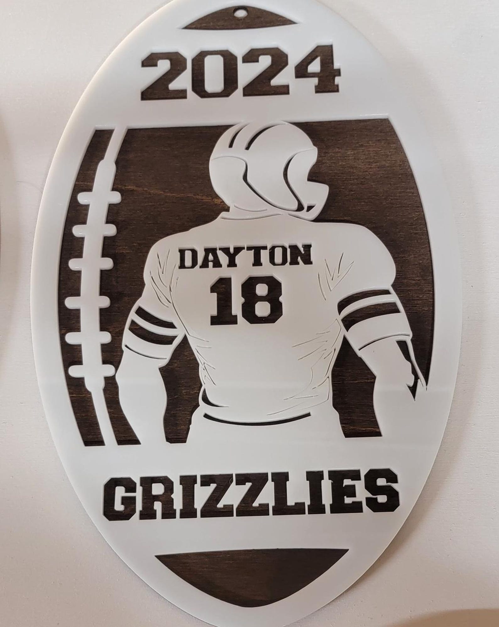 Custom - Football Player Sign and Gear Bag Tag/ Ornament / Decor / Wall ...