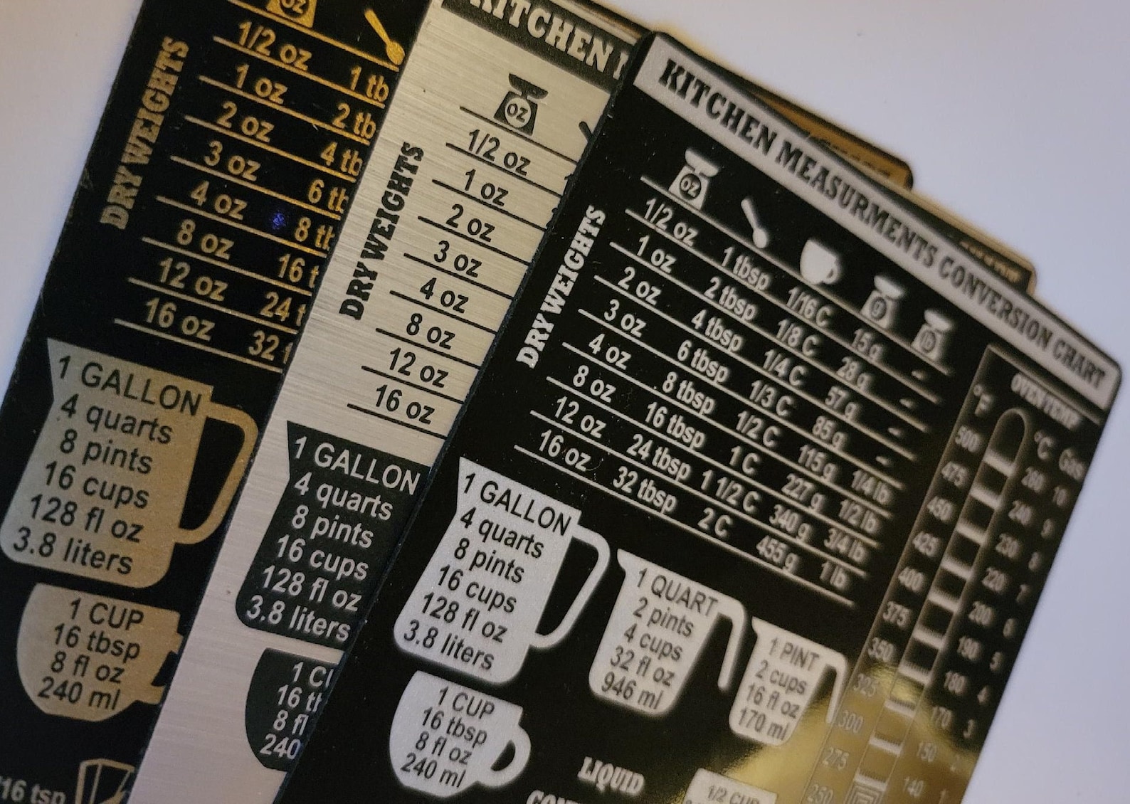 Magnetic Kitchen Conversion Chart in Black/silver Fridge Magnet 4x6 or ...