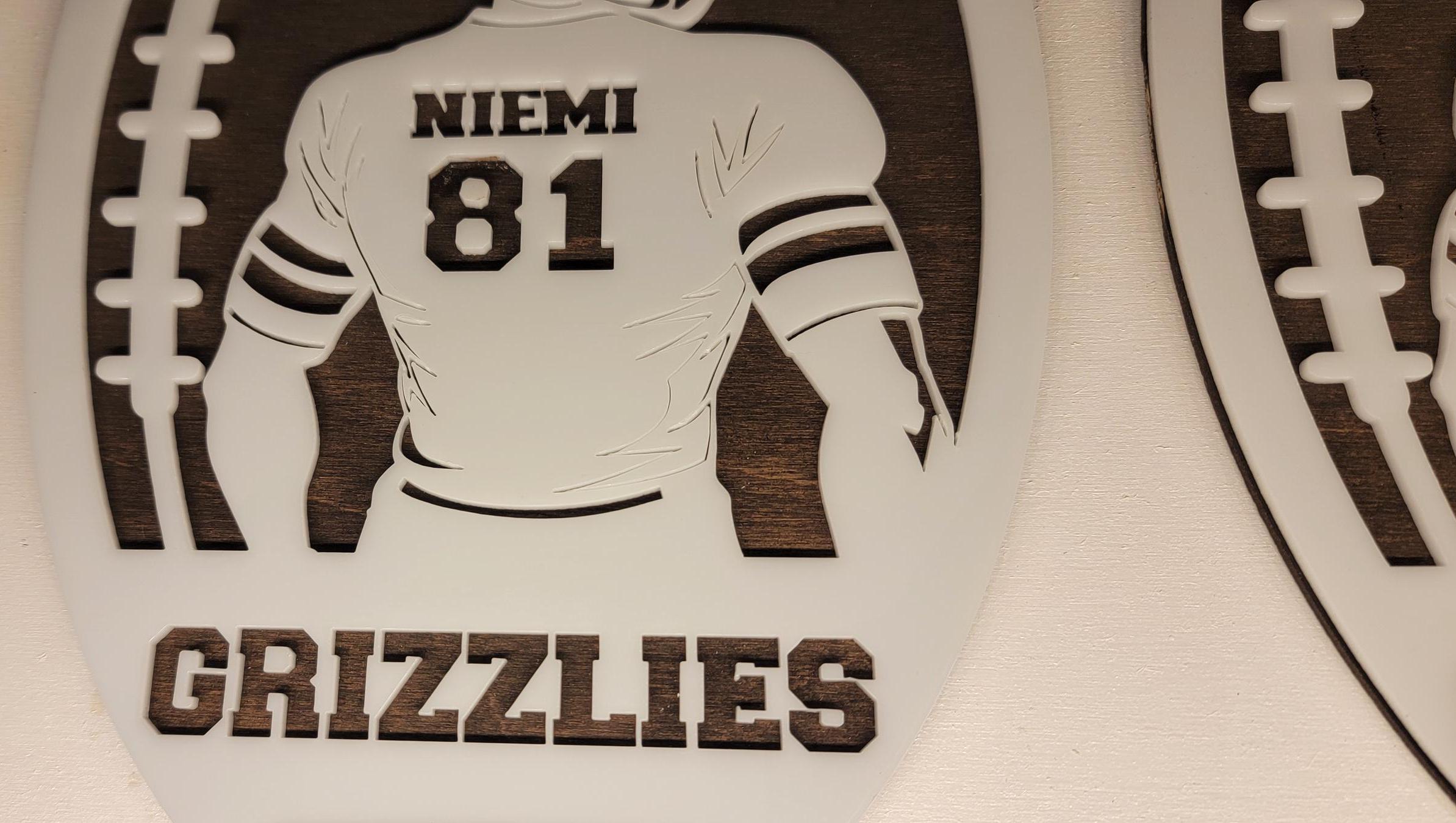 Custom - Football Player Sign and Gear Bag Tag/ Ornament / Decor / Wall ...