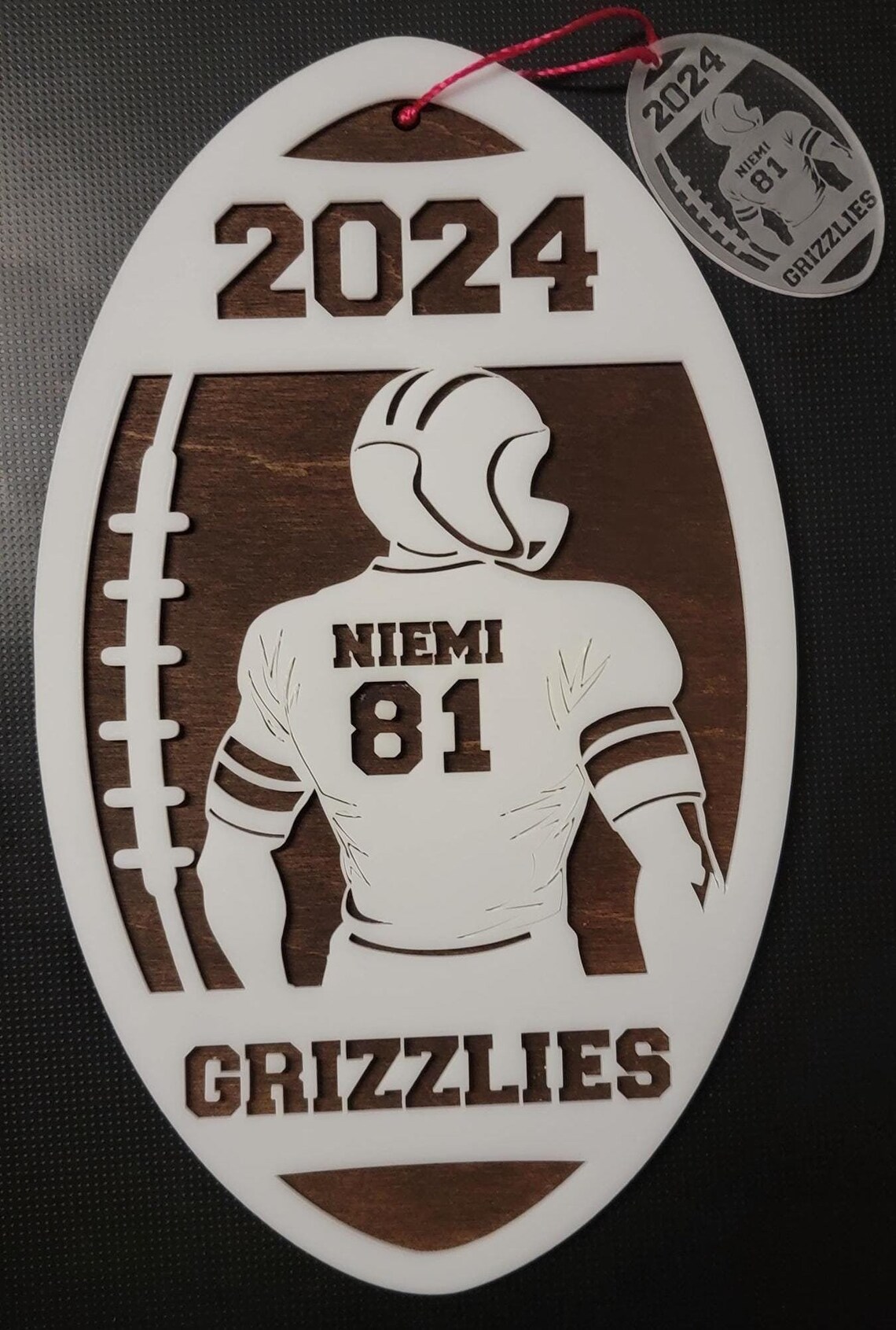 Custom - Football Player Sign and Gear Bag Tag/ Ornament / Decor / Wall ...