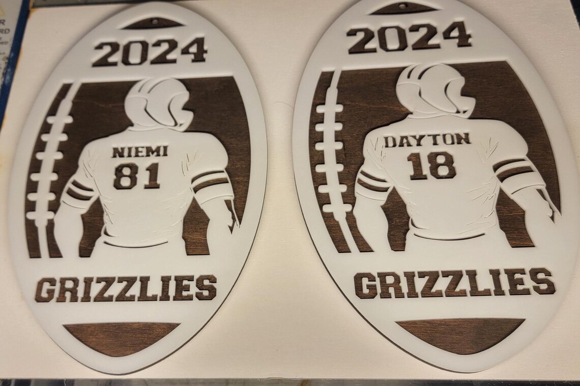 Custom - Football Player Sign and Gear Bag Tag/ Ornament / Decor / Wall ...