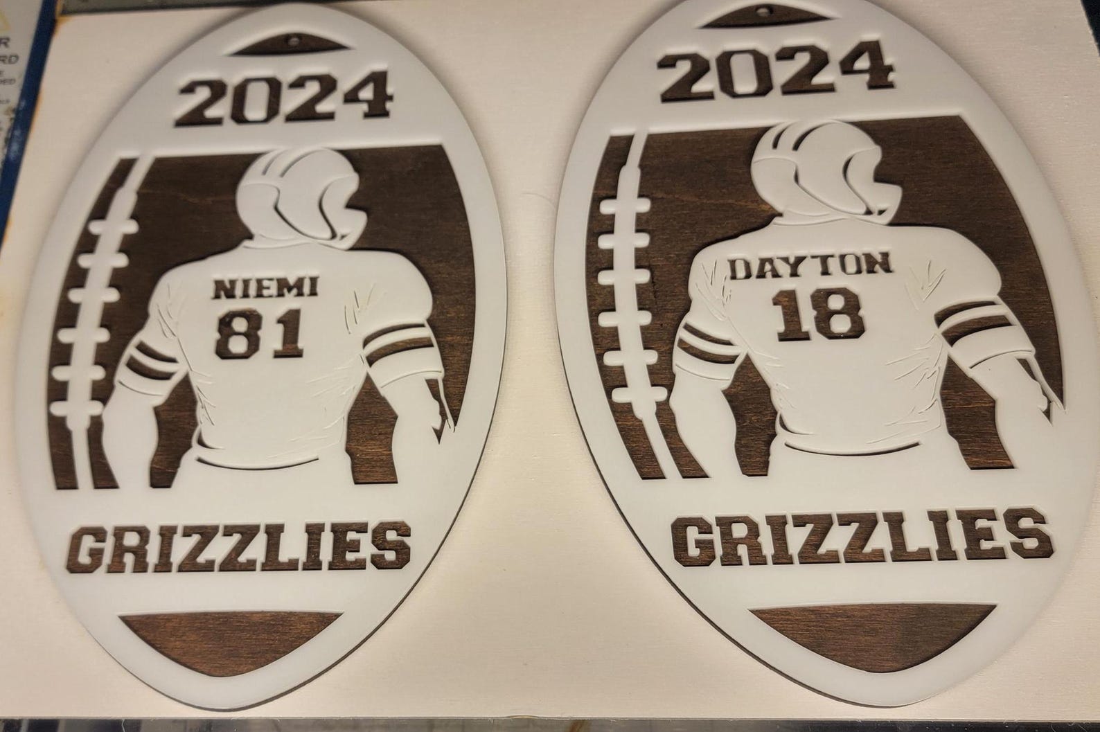 Custom - Football Player Sign and Gear Bag Tag/ Ornament / Decor / Wall ...