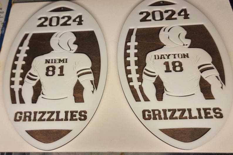 Custom - Football Player Sign and Gear Bag Tag/ Ornament / Decor / Wall ...