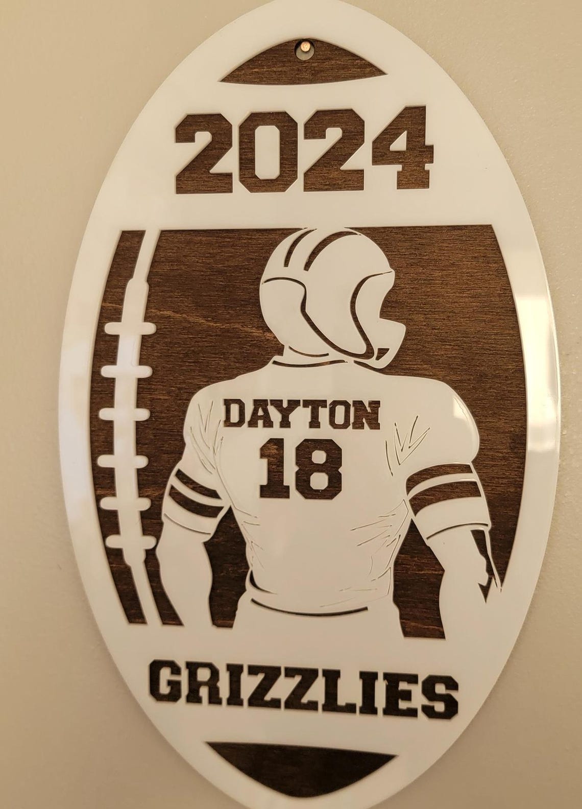 Custom - Football Player Sign and Gear Bag Tag/ Ornament / Decor / Wall ...