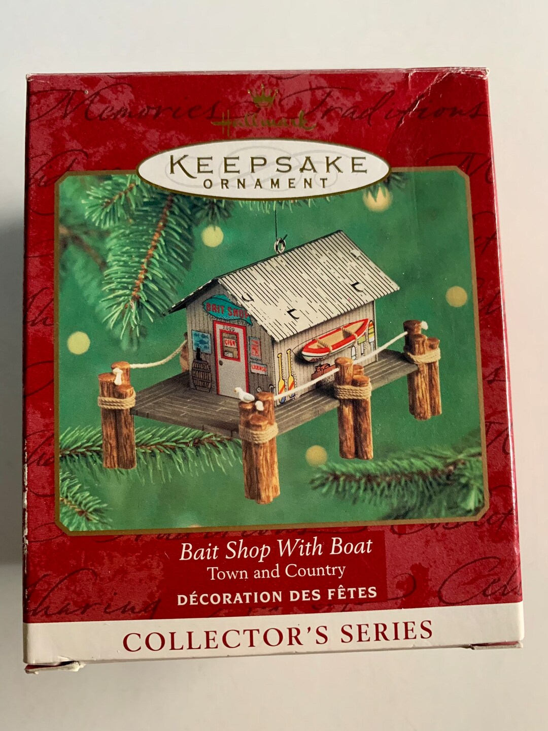 Hallmark Keepsake Ornament Bait Shop With Boat 2000 - Etsy