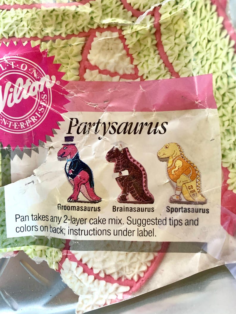 Vintage Wilton Cake Pan Partysaurus Dinosaur Cake 1987 - Etsy