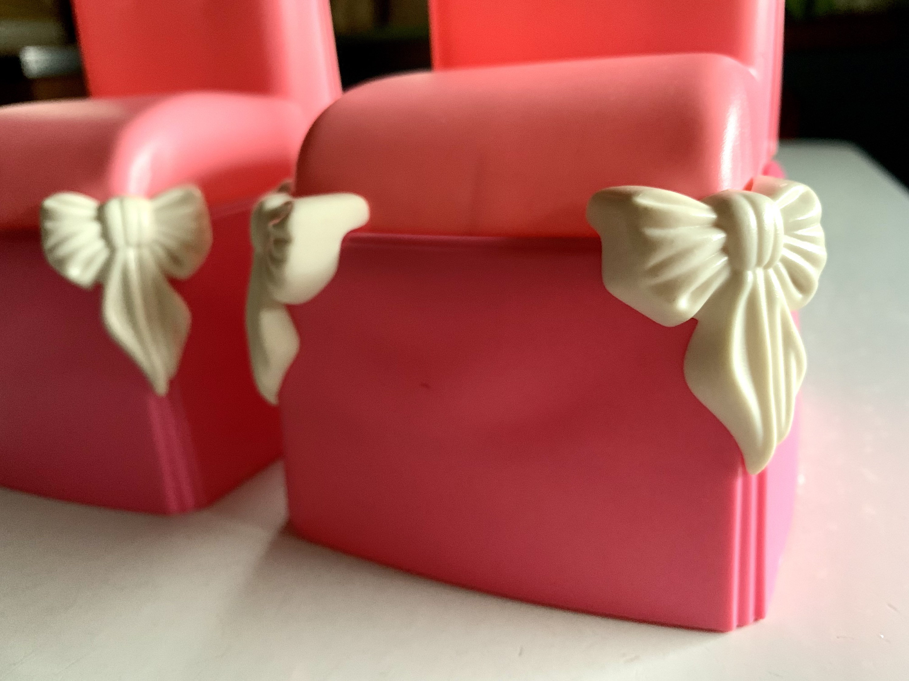 Vintage Barbie Chairs Mattel 1992 Pink With Bows - Etsy
