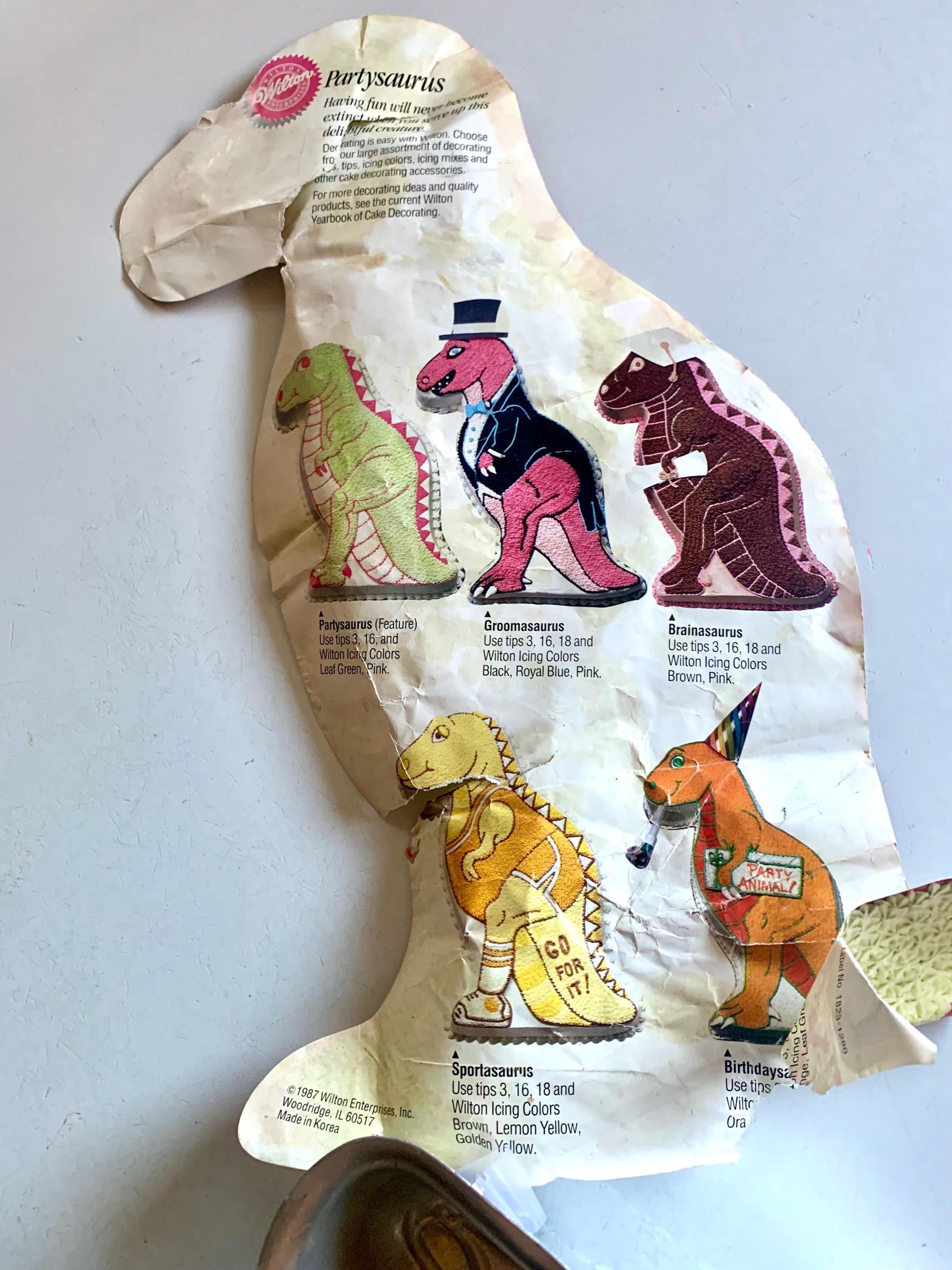 Vintage Wilton Cake Pan Partysaurus Dinosaur Cake 1987 - Etsy