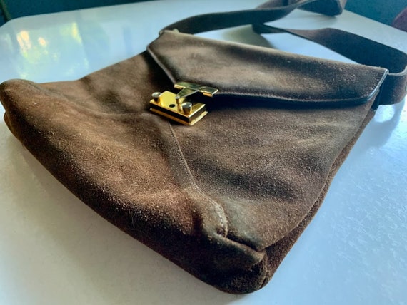 Vintage Chocolate Brown Leather Ronay Handbag Purse - Gem