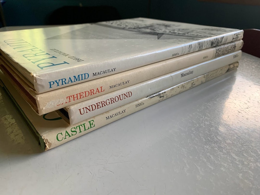 Stunning Vintage David Macaulay Books Pyramid, Cathedral, Underground ...