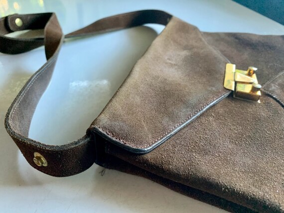 Vintage Chocolate Brown Leather Ronay Handbag Purse - Gem