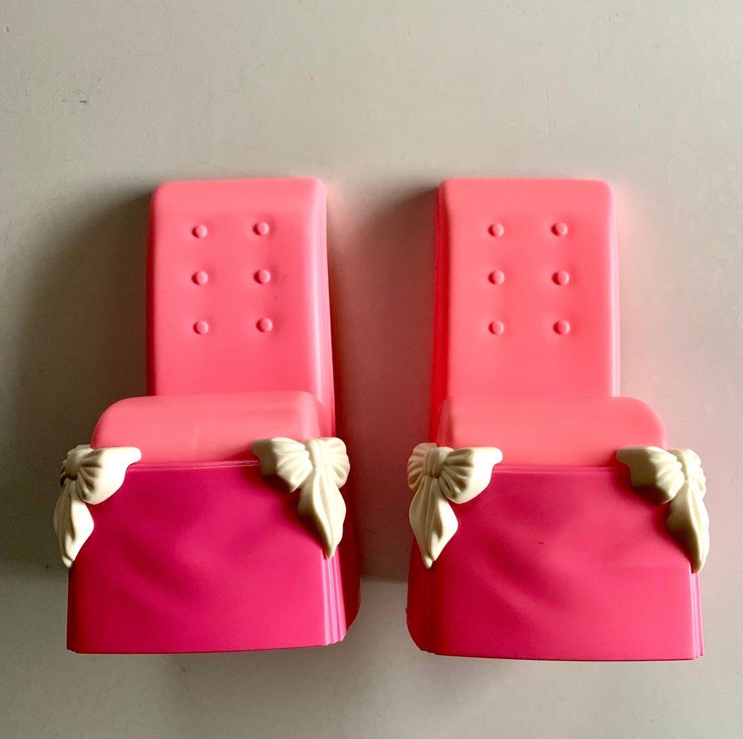 Vintage Barbie Chairs Mattel 1992 Pink With Bows - Etsy