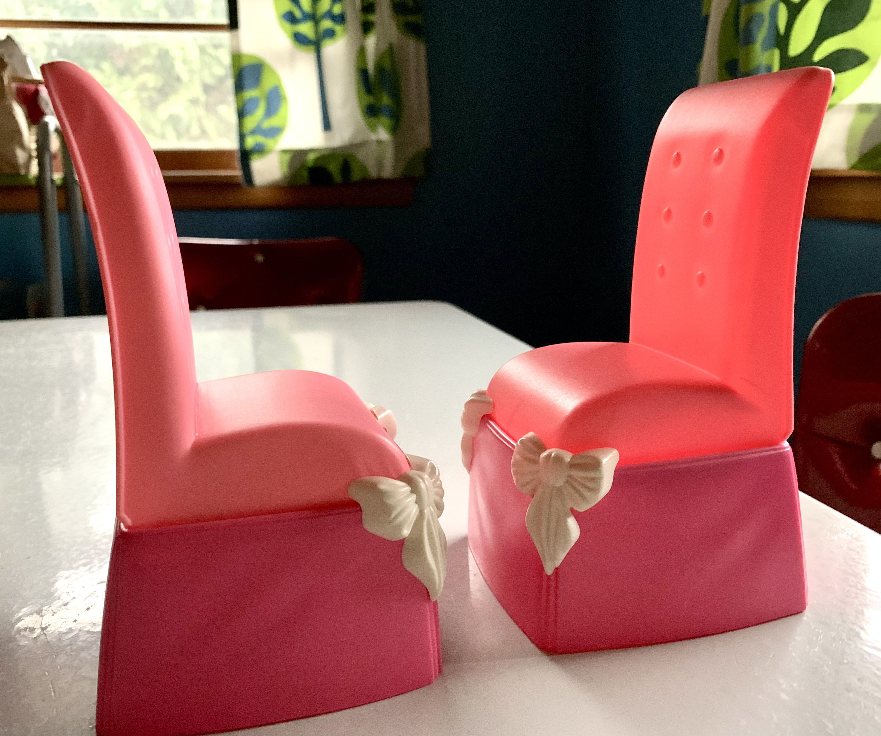 Vintage Barbie Chairs Mattel 1992 Pink With Bows - Etsy