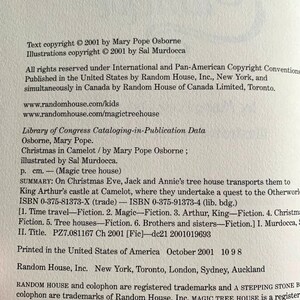 Vintage Magic Tree House Christmas in Camelot by Mary Pope Osborne 2001 ...