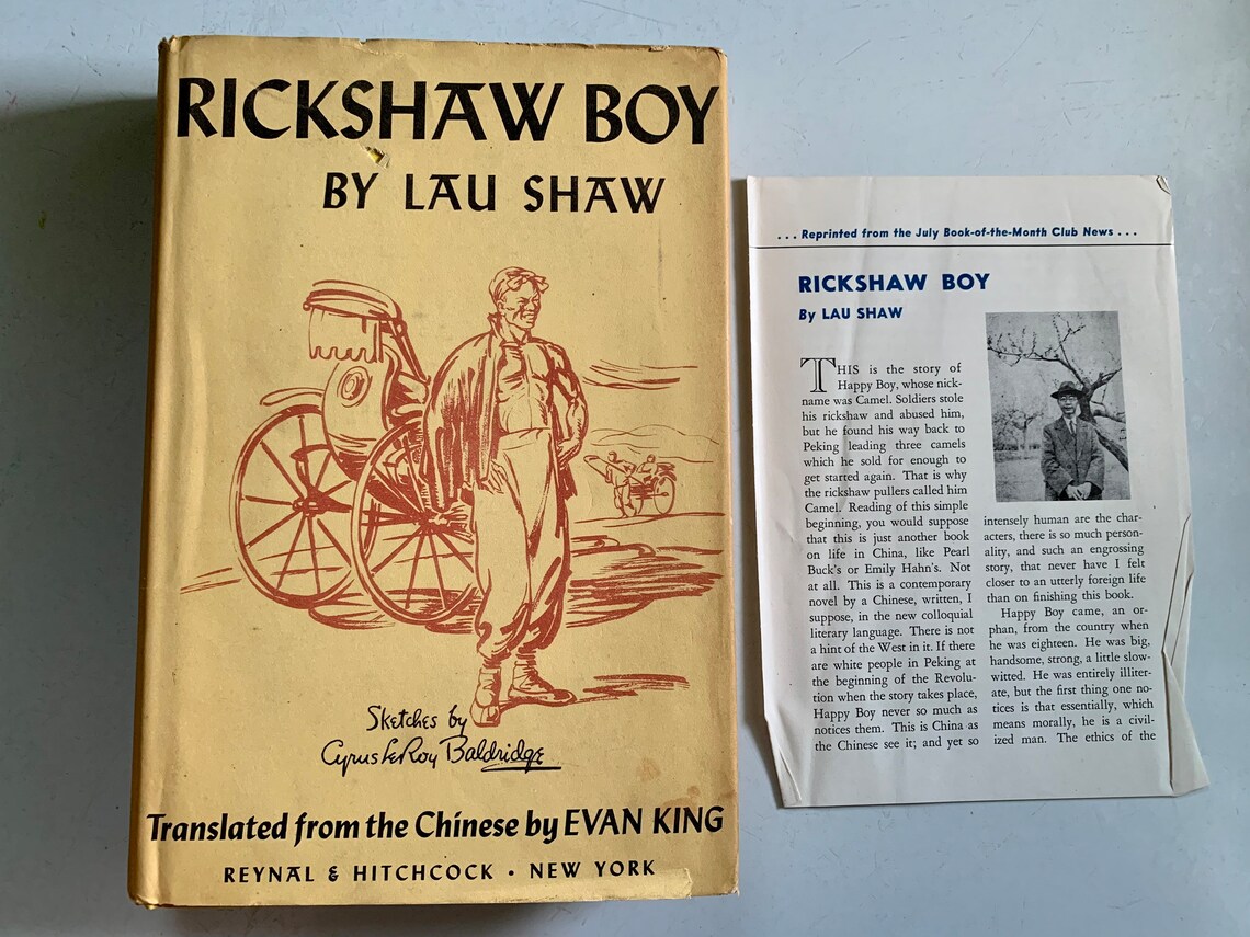 Vintage Book Rickshaw Boy by Lau Shaw 1945 - Etsy UK