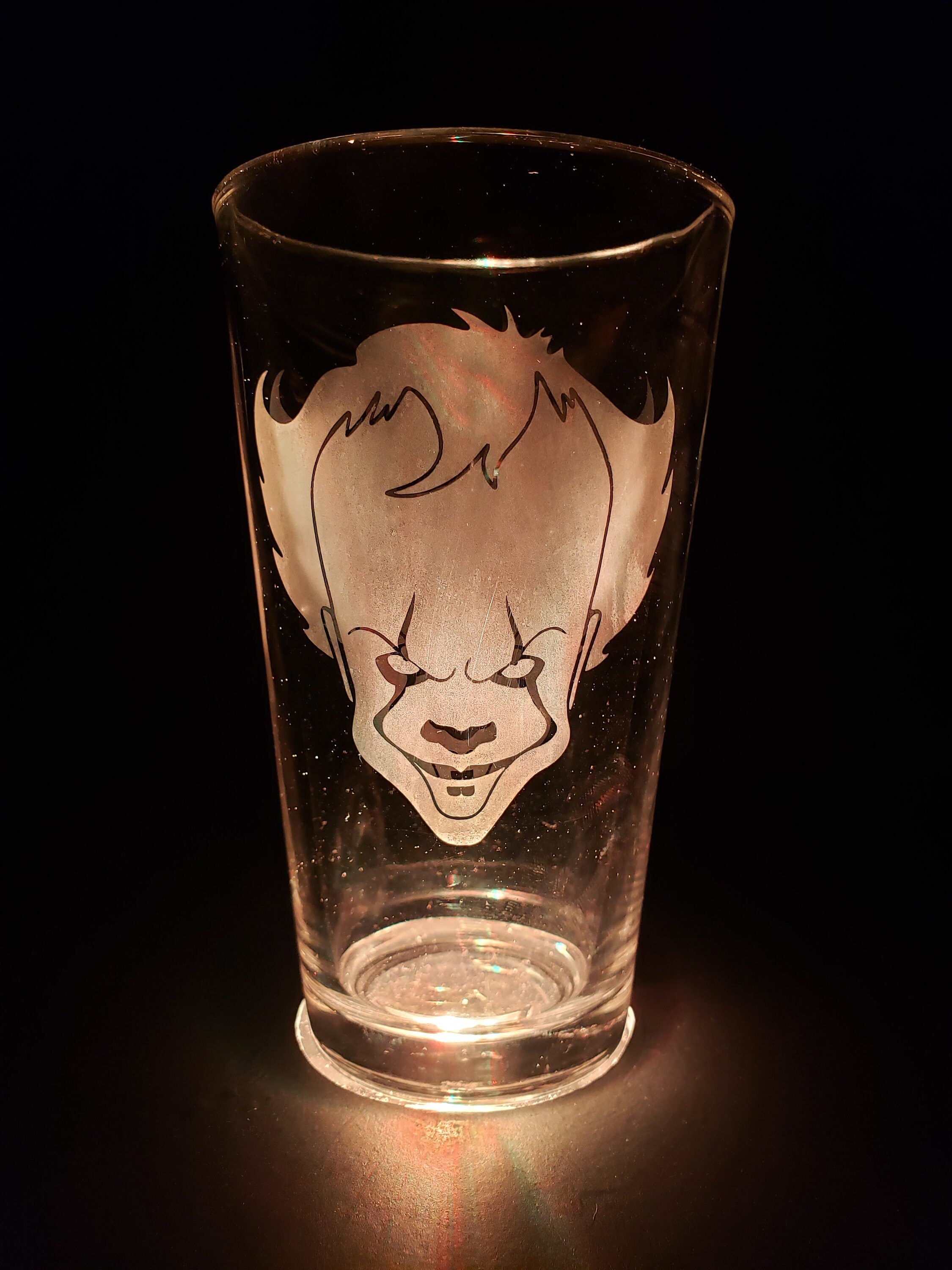 IT Clown Pennywise 16 Oz. Etched Glass - Etsy Australia